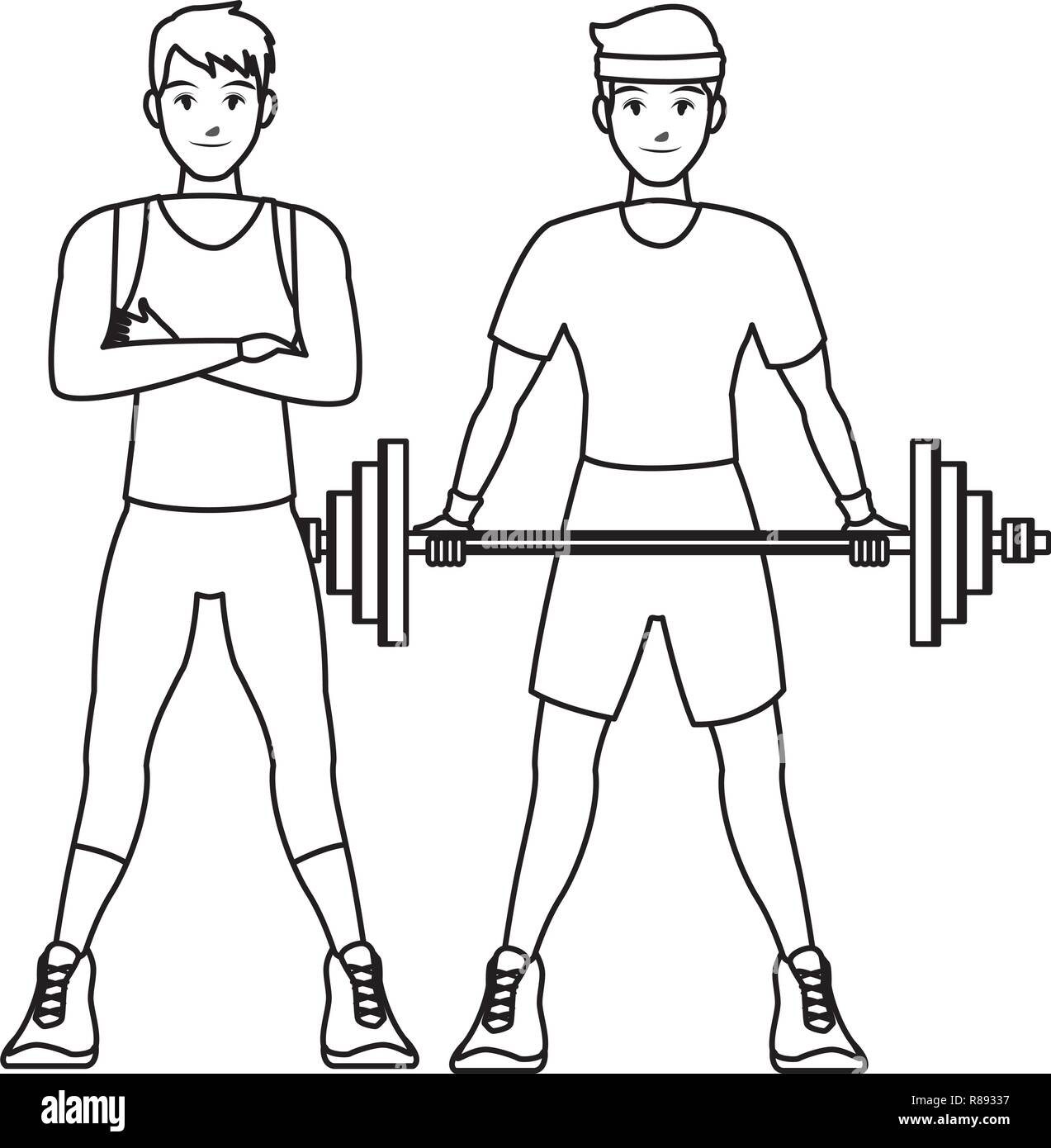fit men doing exercise Stock Vector Image & Art - Alamy