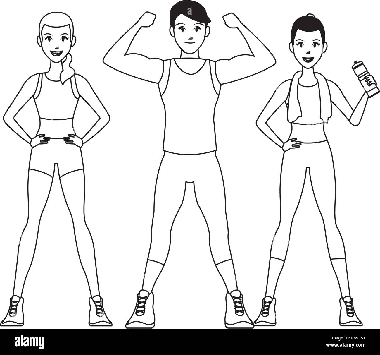 fit people doing exercise Stock Vector Image & Art - Alamy