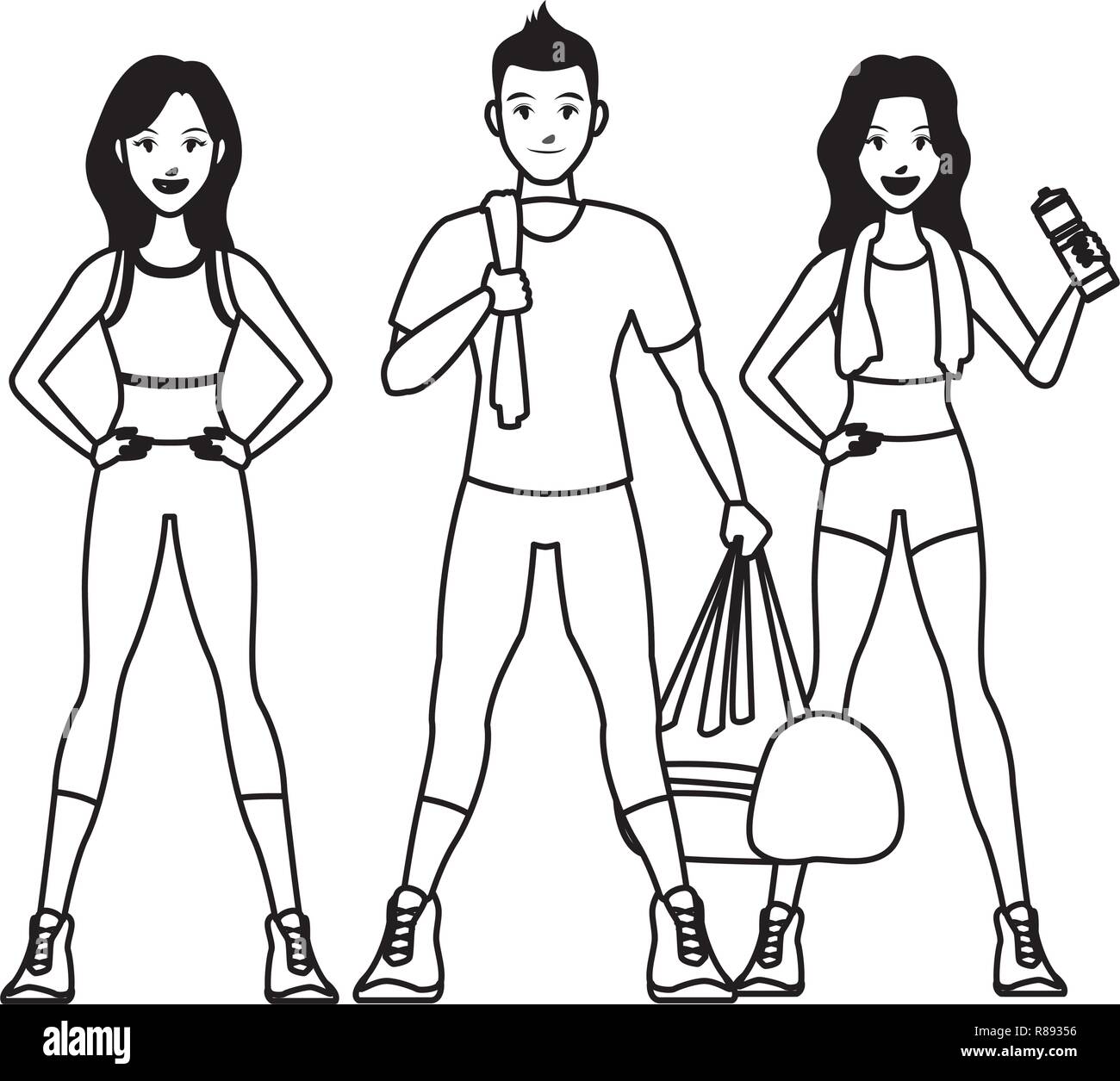 fit people doing exercise Stock Vector Image & Art - Alamy