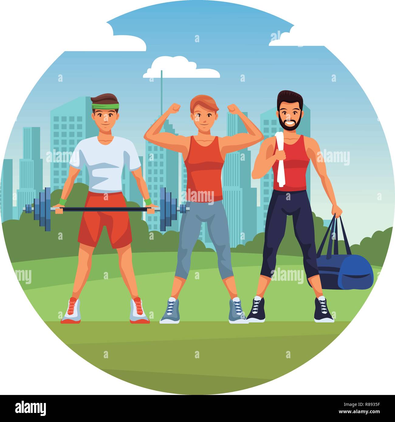 fit men doing exercise Stock Vector Image & Art - Alamy