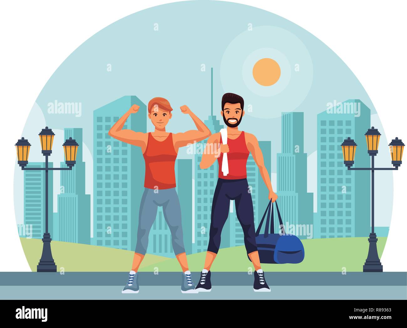 fit men doing exercise Stock Vector Image & Art - Alamy