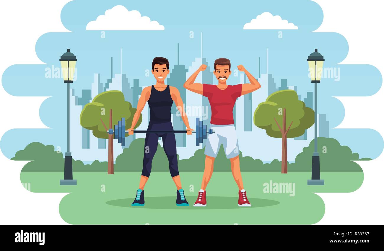fit men doing exercise Stock Vector Image & Art - Alamy