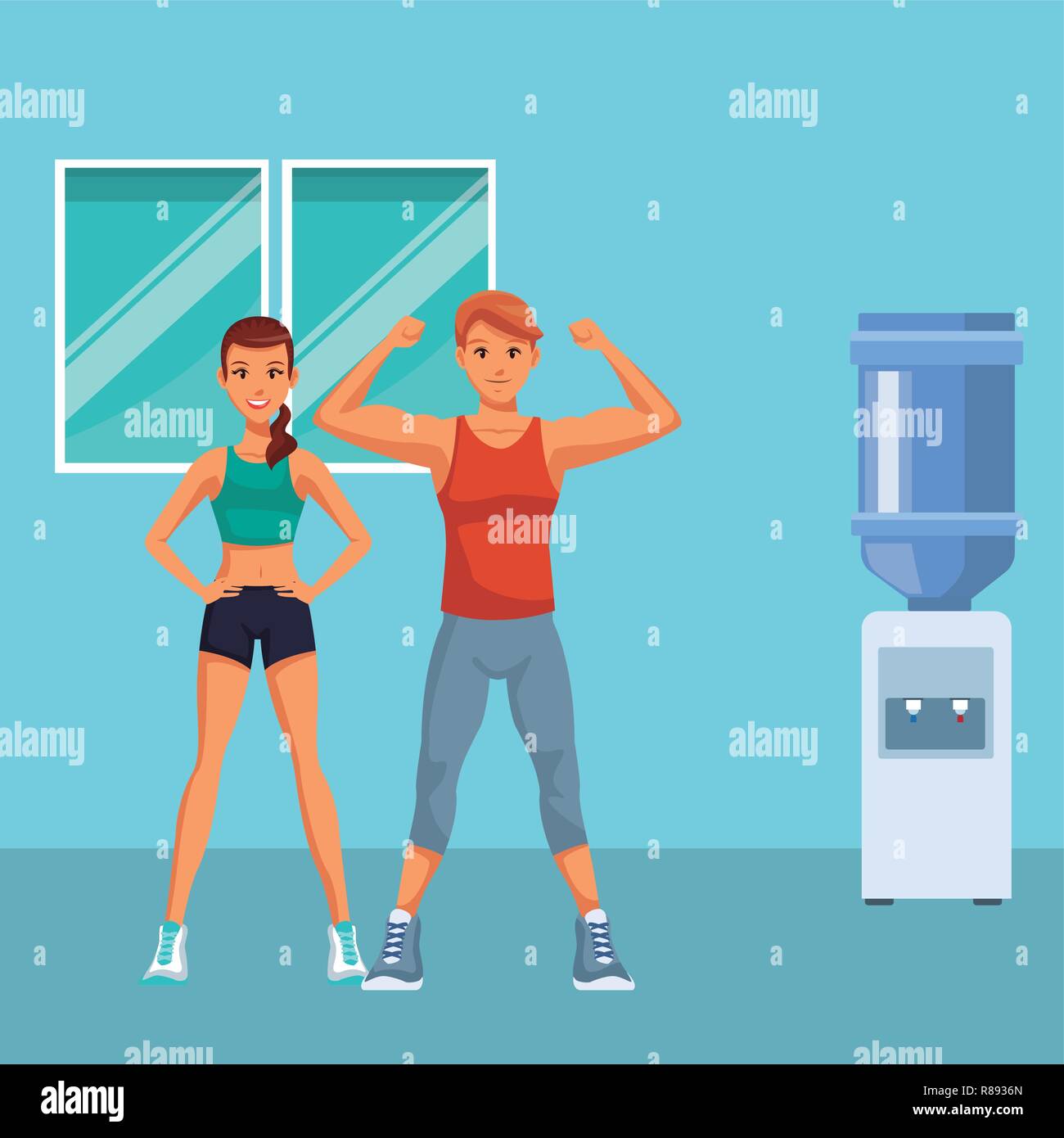 fit couple doing exercise Stock Vector Image & Art - Alamy