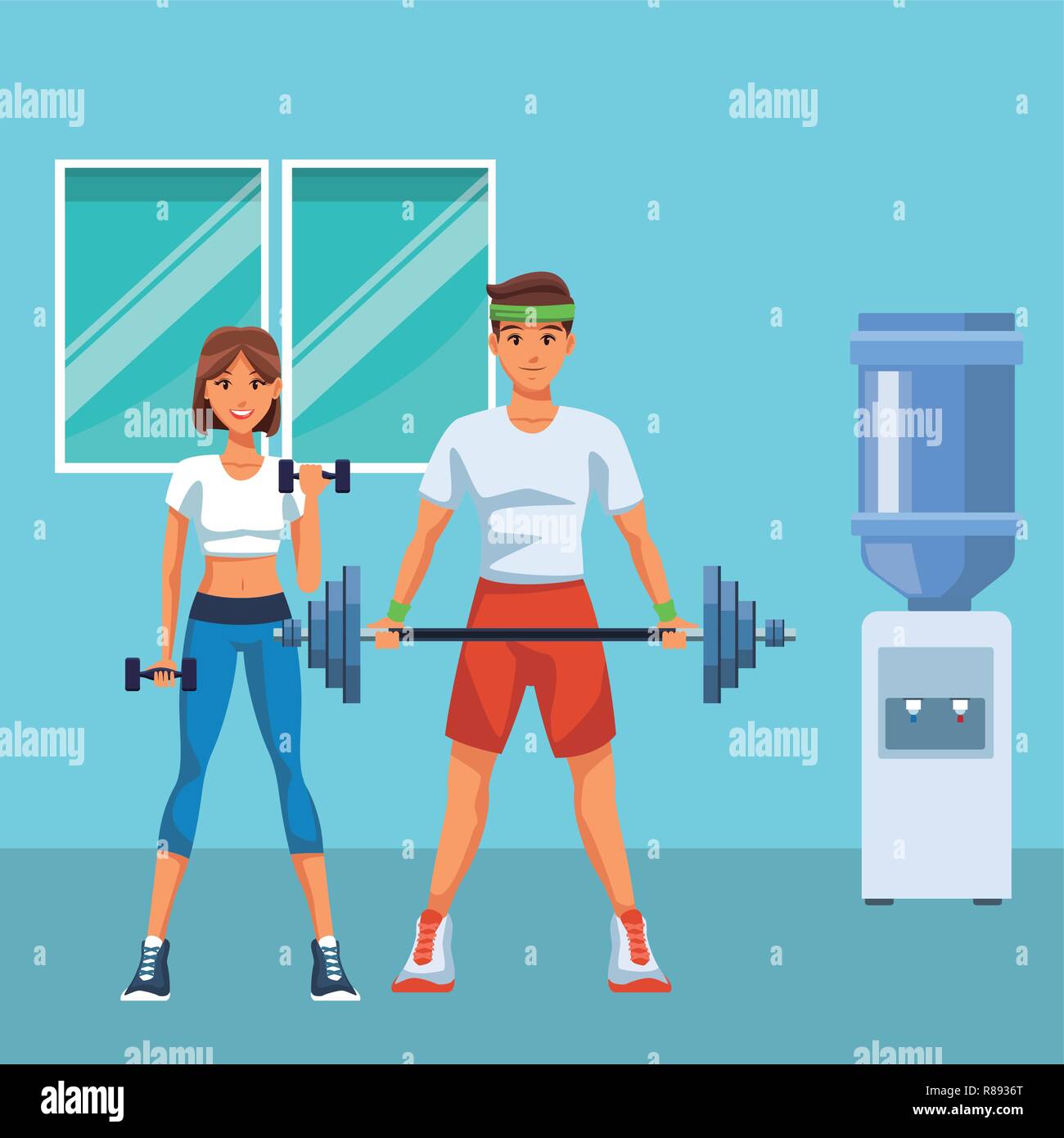 fit couple doing exercise Stock Vector Image & Art - Alamy