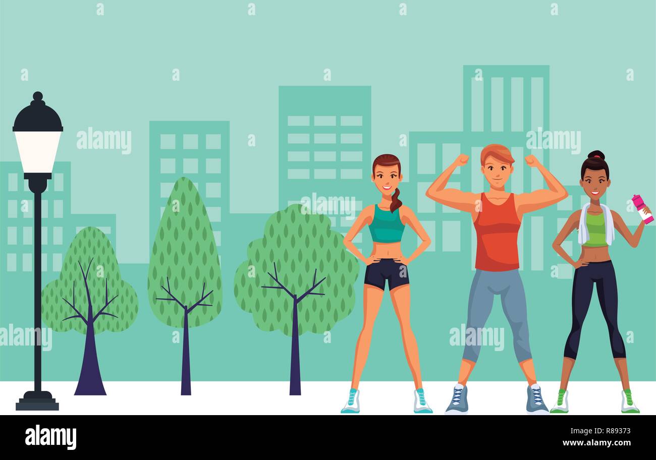 Fitness people cartoon Stock Vector Image & Art - Alamy
