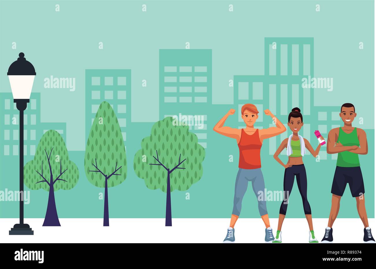Fitness people cartoon Stock Vector Image & Art - Alamy