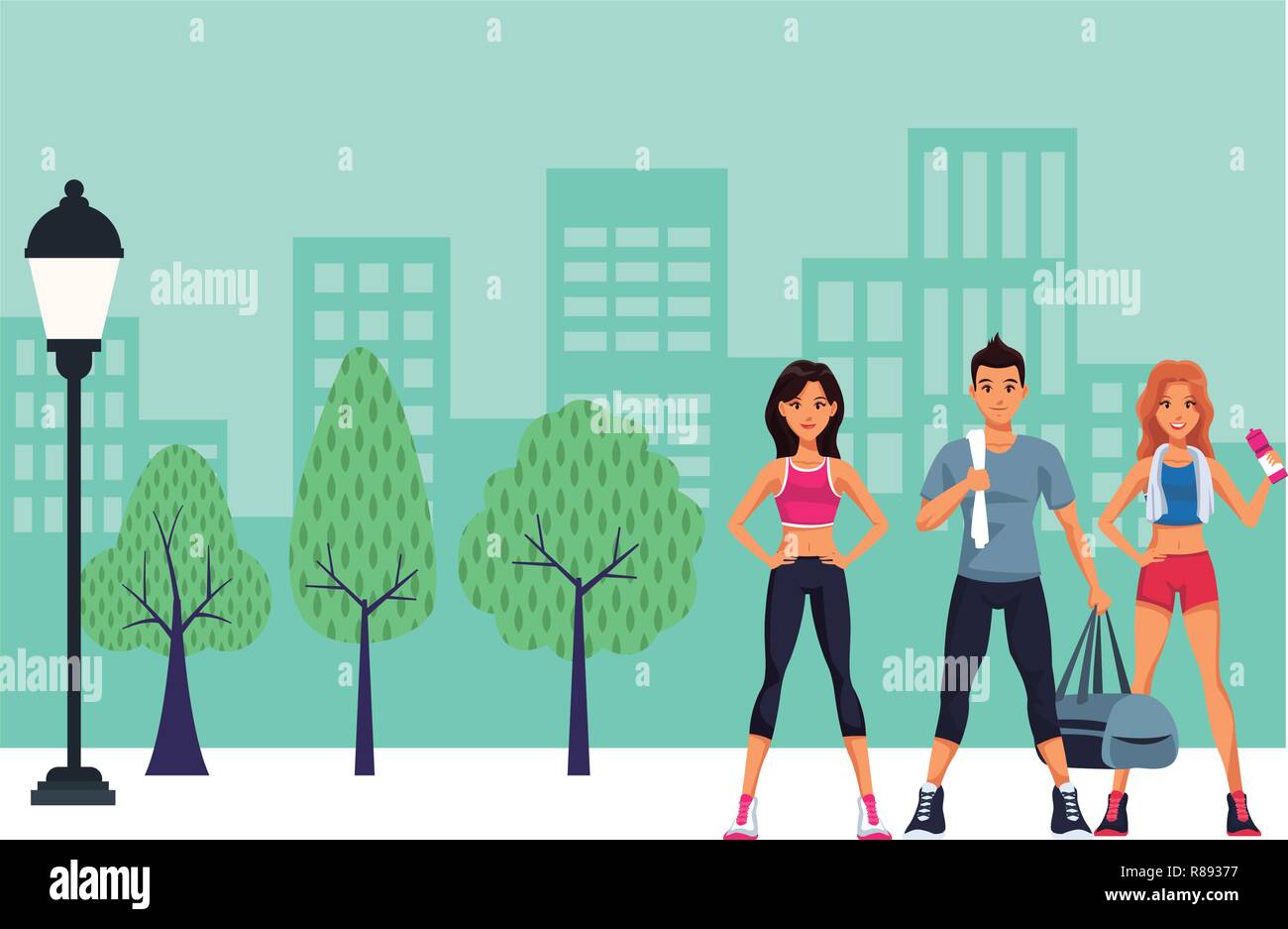 Fitness people cartoon Stock Vector Image & Art - Alamy