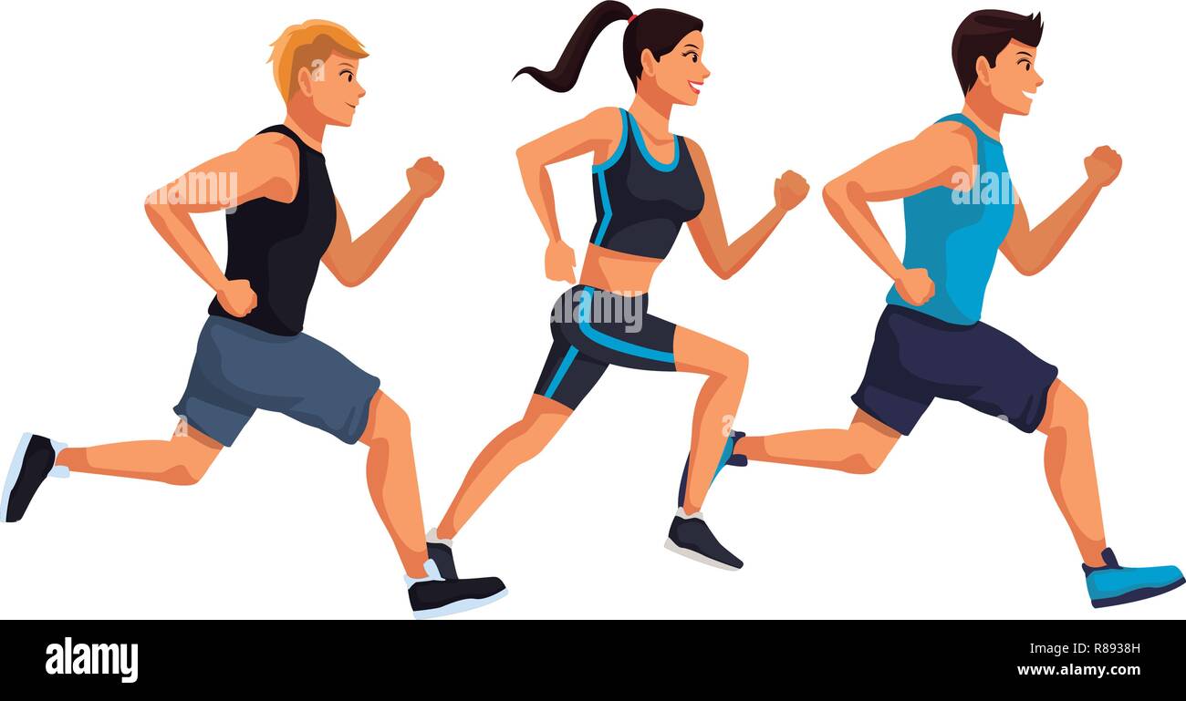 Fitness people running Stock Vector Image & Art - Alamy