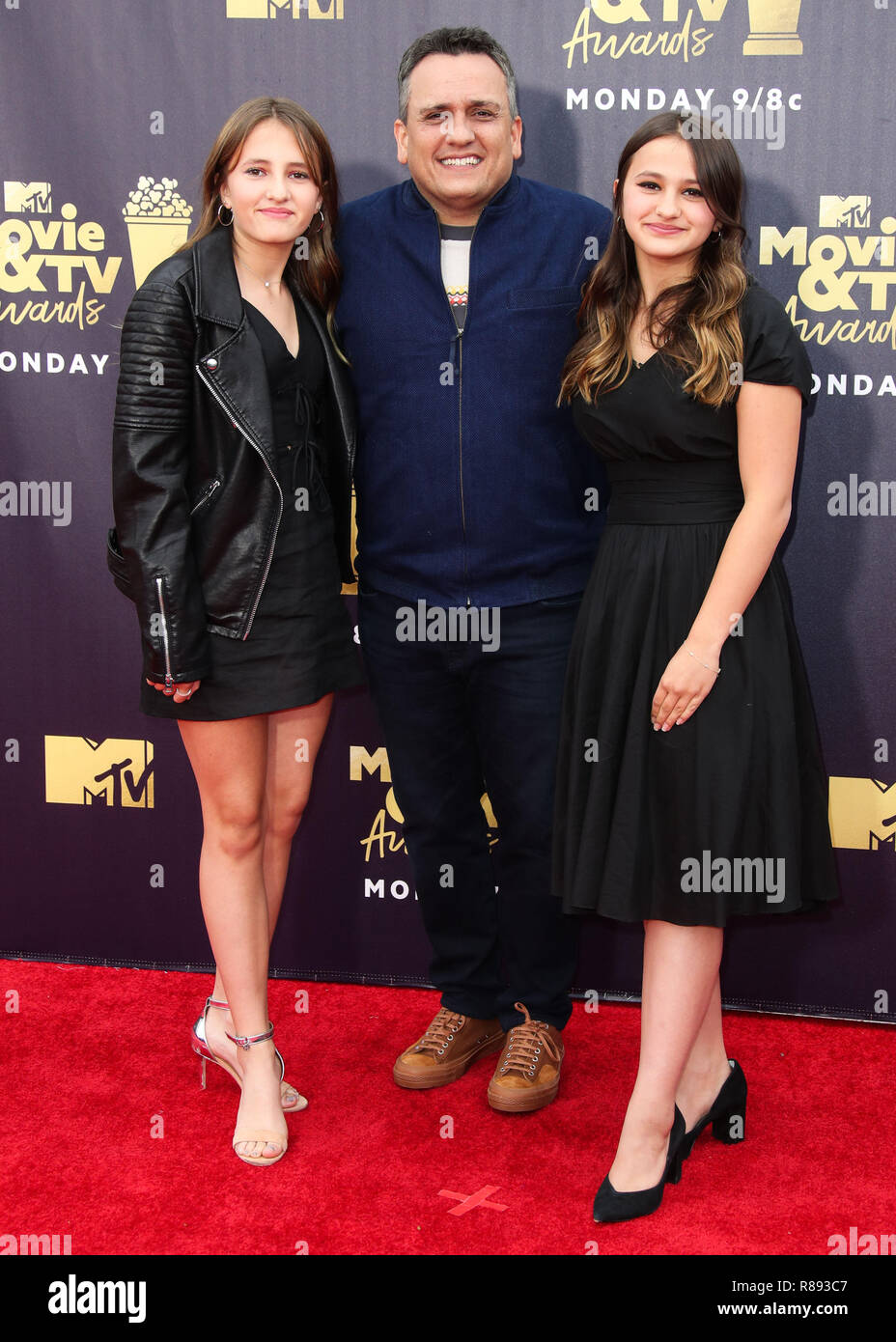 SANTA MONICA, LOS ANGELES, CA, USA - JUNE 16: Leah Russo, Joe Russo, Ava Russo at the 2018 MTV ...