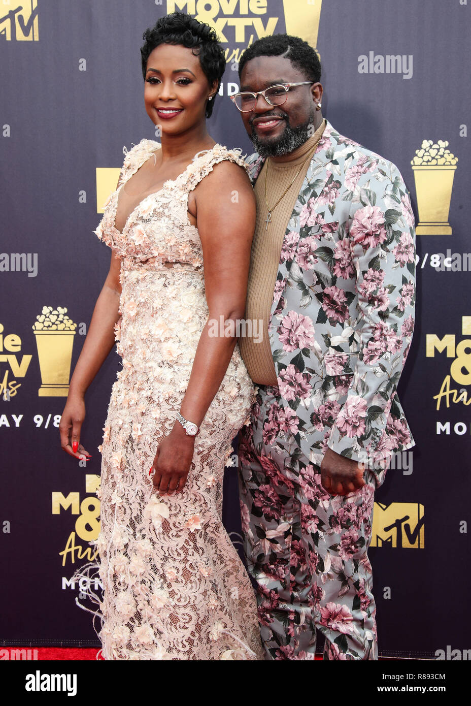 SANTA MONICA, LOS ANGELES, CA, USA - JUNE 16: Laisha Fox, Lil Rel Howery at the 2018 MTV Movie ...