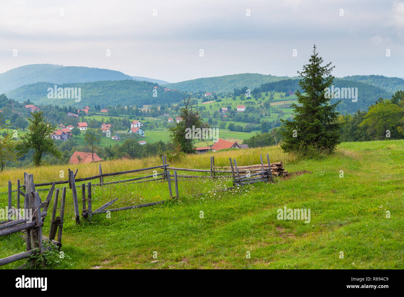 Scenic landscape view in Serbian Tara mountain, Sirogojno, Serbia Stock ...