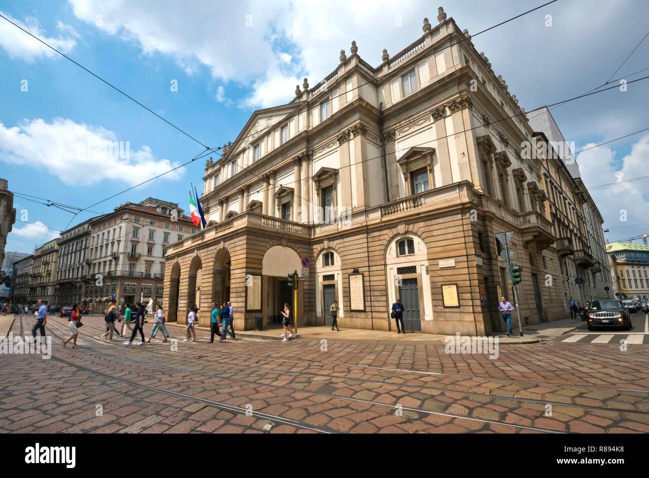 Horizontal view of La Scala in Milan, Italy Stock Photo - Alamy