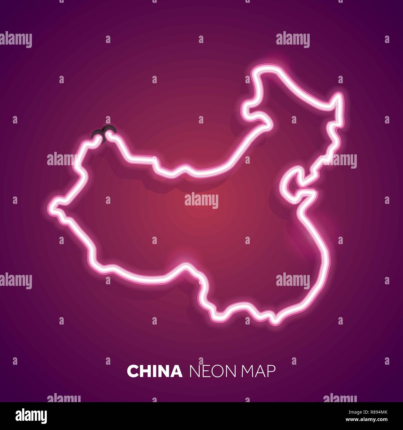Neon light map of China Stock Vector Image & Art - Alamy