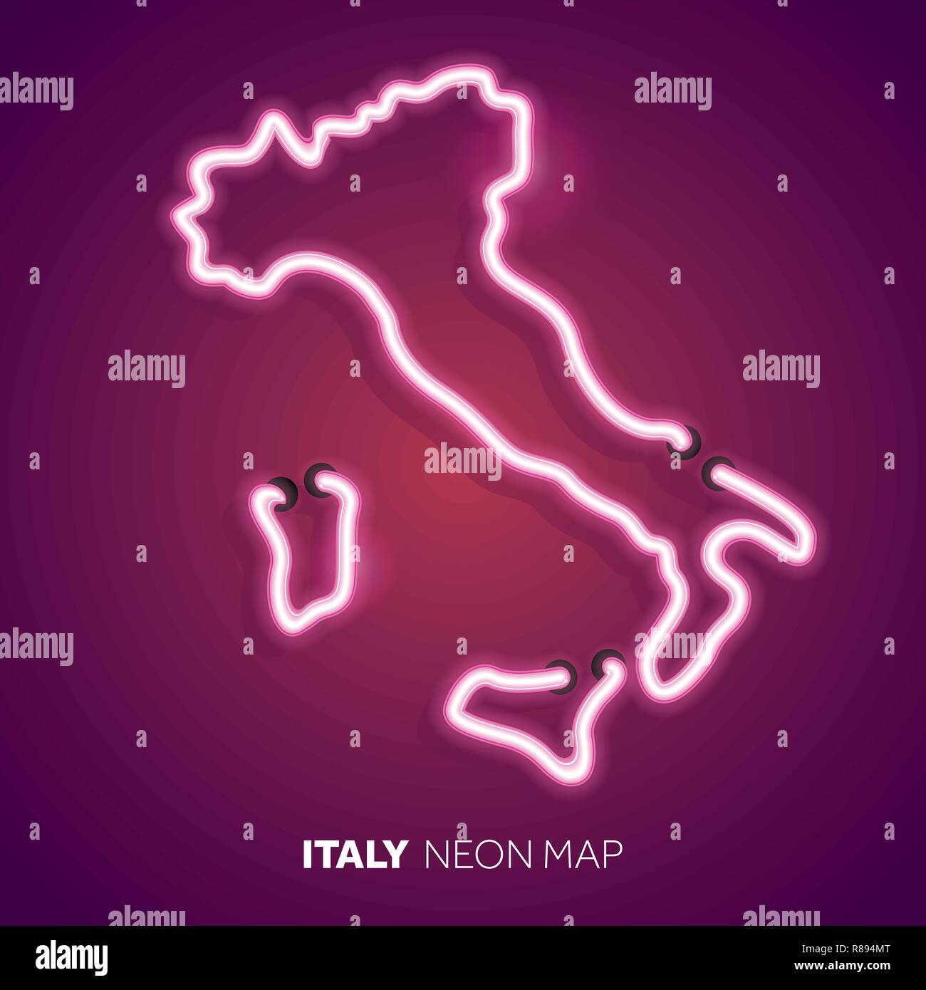 Map realistic neon sign Stock Vector Images - Alamy