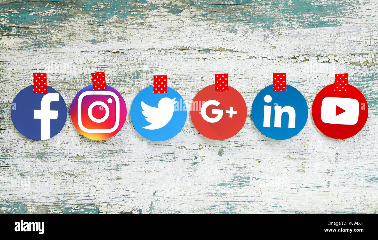 Facebook Twitter Linkedin Icons Round