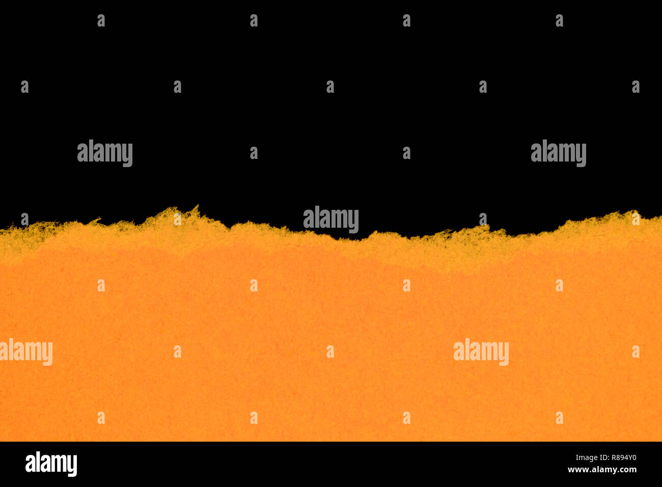Yellow ripped paper isolated on black background with copy space Stock ...