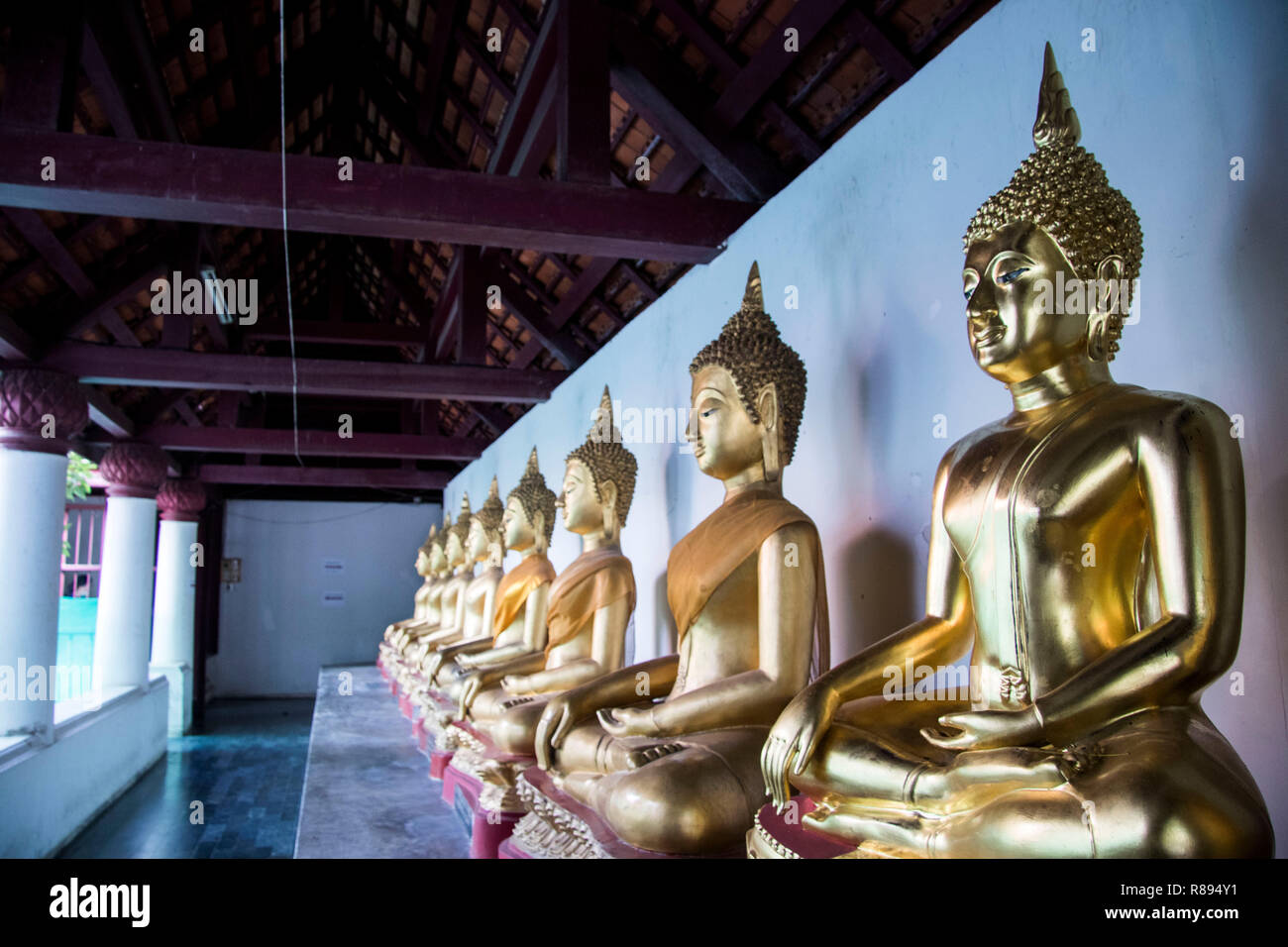 Buddha sitting in the temple Stock Photo - Alamy