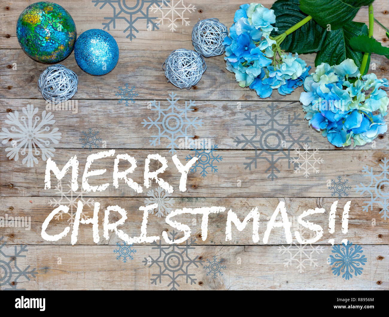 Christmas postcard frame with whit wood background. For greeting card ...