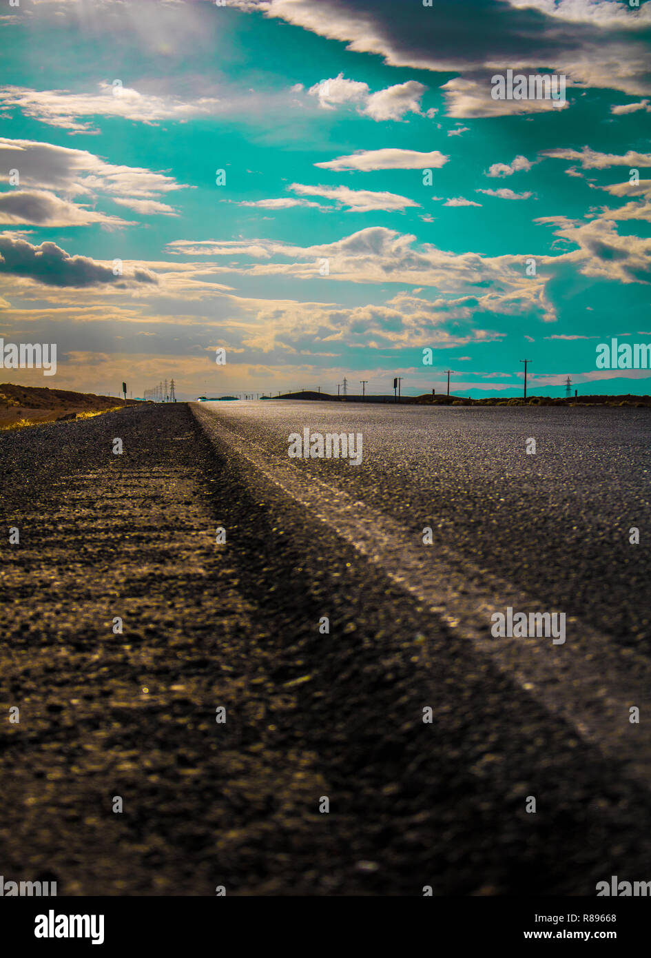 A railway extending over the horizon. Extending to the blue sky it self ...