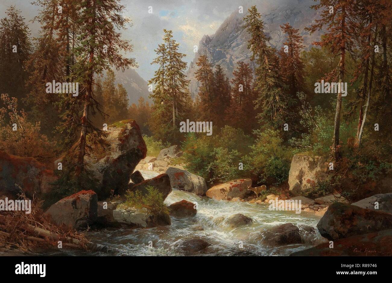 Carl Hasch - Scene by the Waldbachstrub near Hallstatt Stock Photo - Alamy