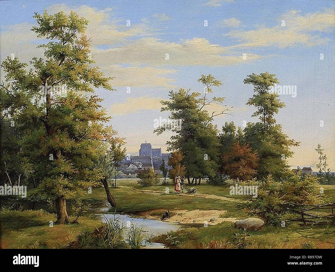 Carl Johann Friedrich Toeche – Wanderer in einer Burglandschaft Stock ...