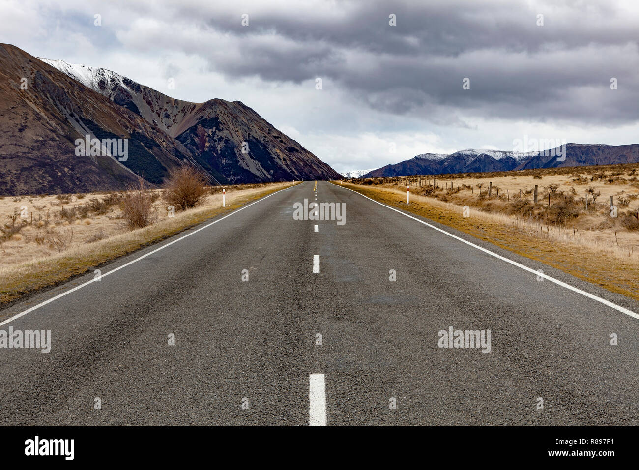 straight highway in arthur's pass national park one of most popular ...