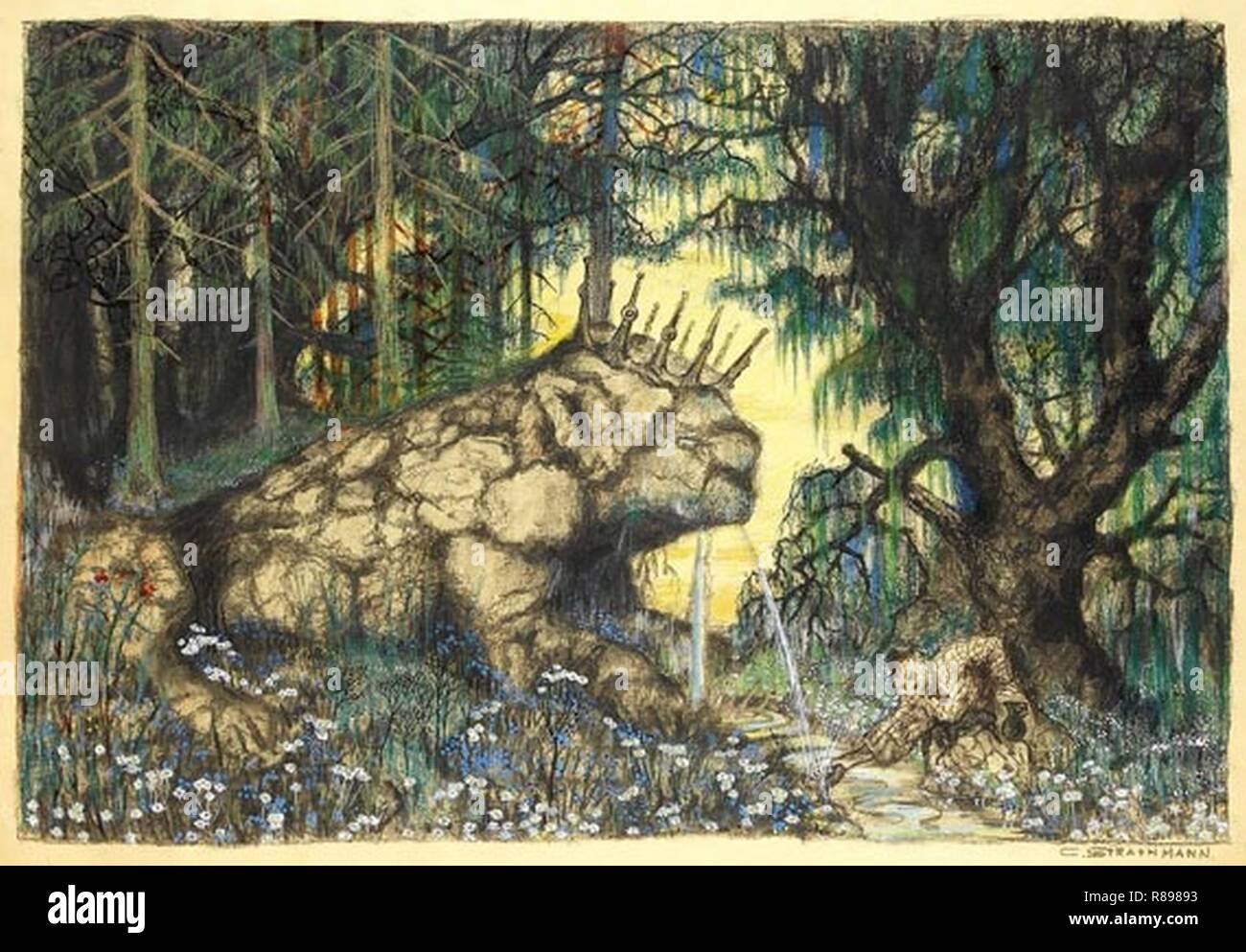 Carl Strathmann Die Quelle 1900 Stock Photo - Alamy