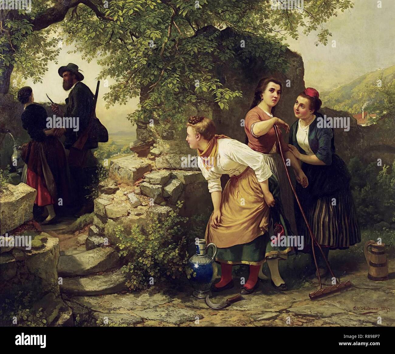 Carl Wilhelm Hübner Belauscht Stock Photo - Alamy