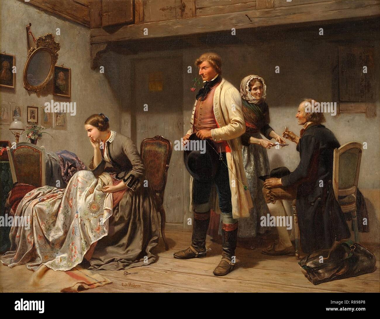 Carl Wilhelm Hübner Das neue Kleid Stock Photo - Alamy