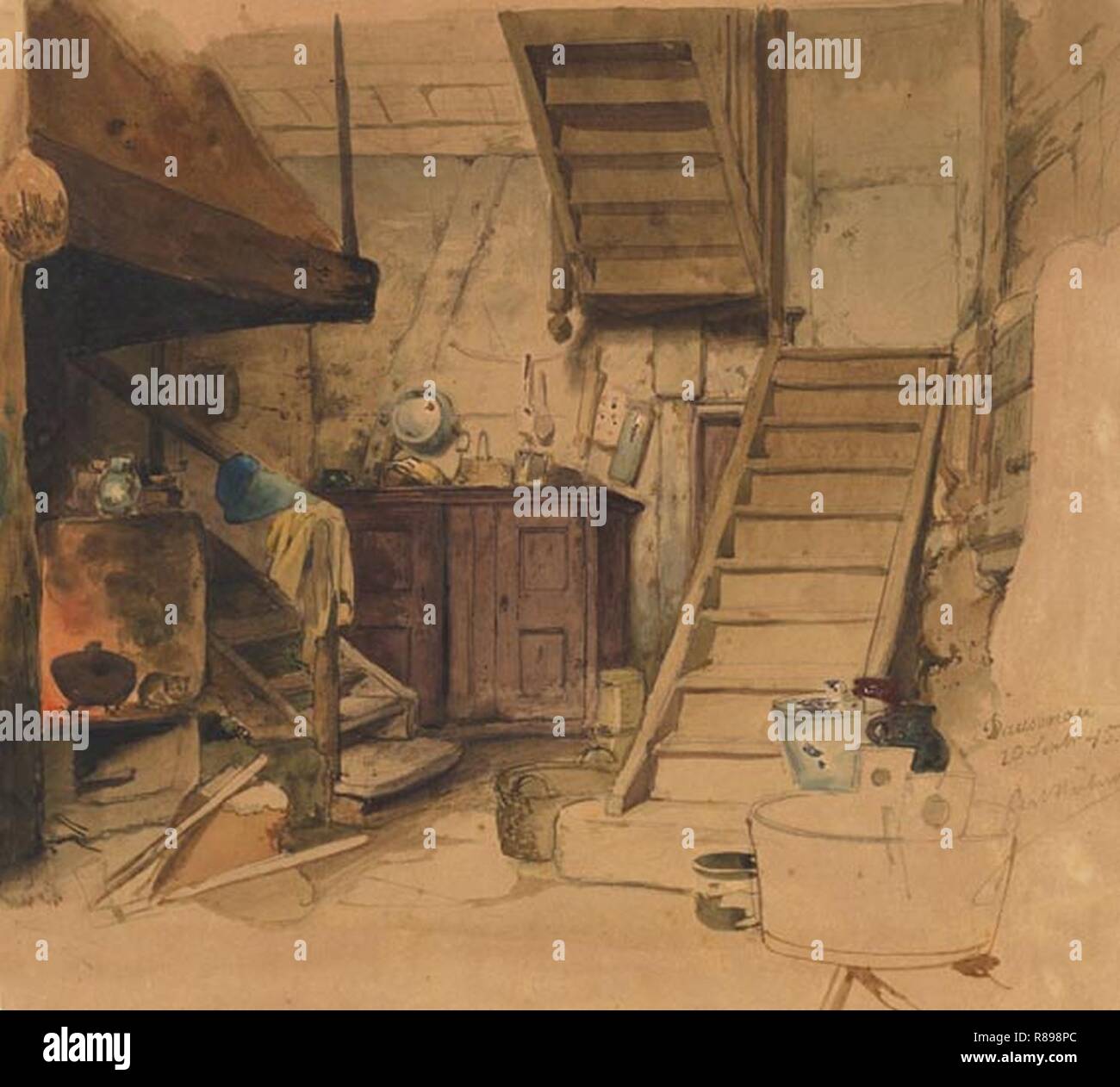 Carl Wilhelm Hübner Interieur in Dausenau Stock Photo - Alamy