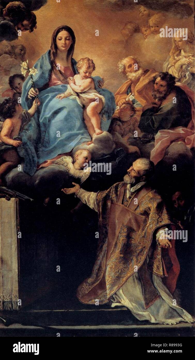 Carlo Maratta The Virgin Appearing To St Philip Neri Stock Photo Alamy