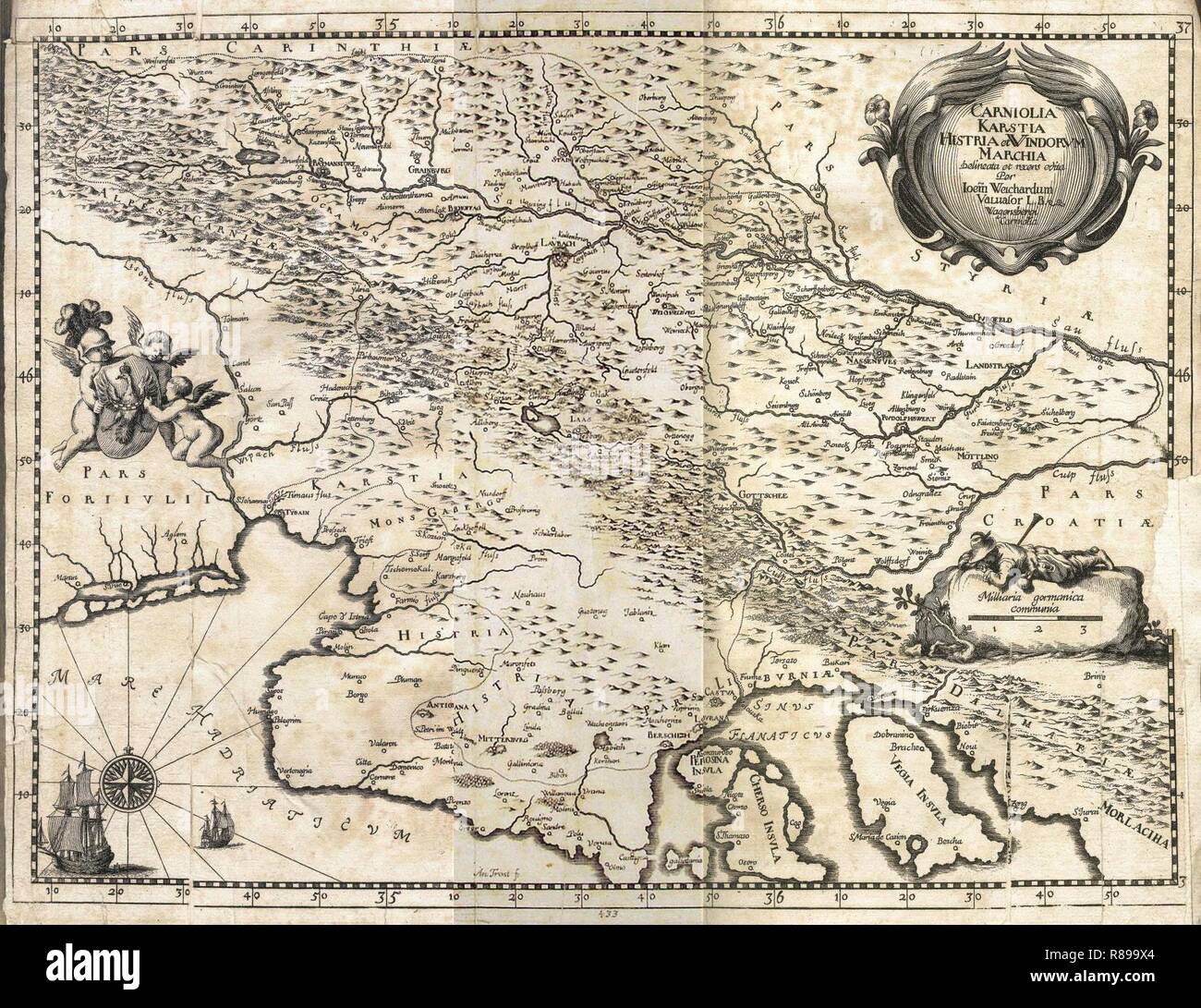 Carniolia Karstia Histria et Windorum Marchia 1689 Stock Photo - Alamy