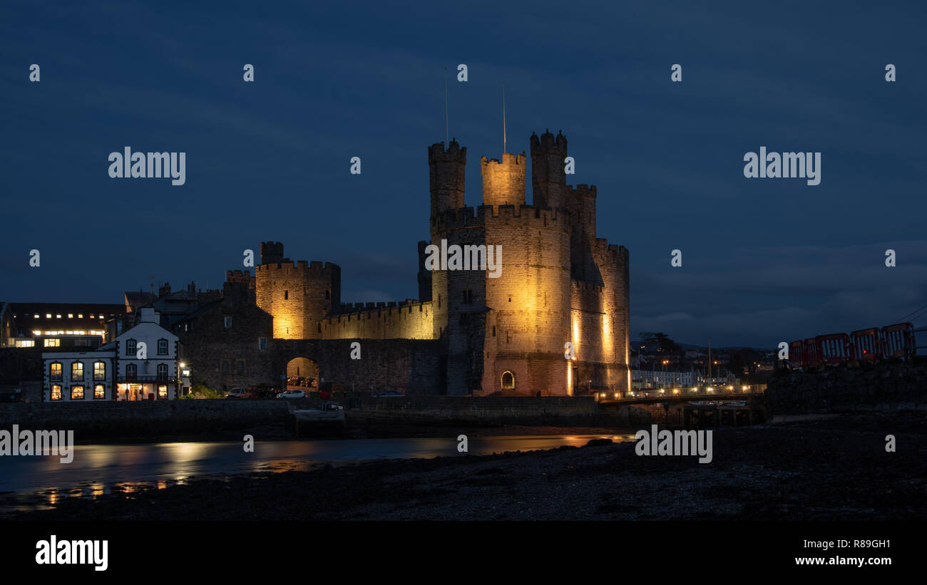 Caernarfon Castle, often anglicized as Carnarvon Castle, is a medieval ...