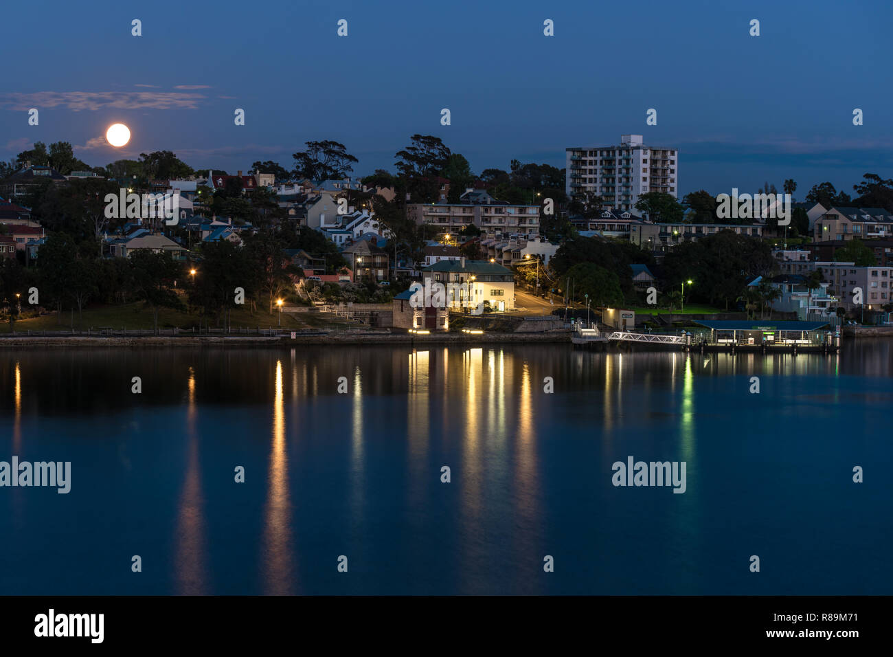 Full moon of Sydney's Balmain Stock Photo - Alamy