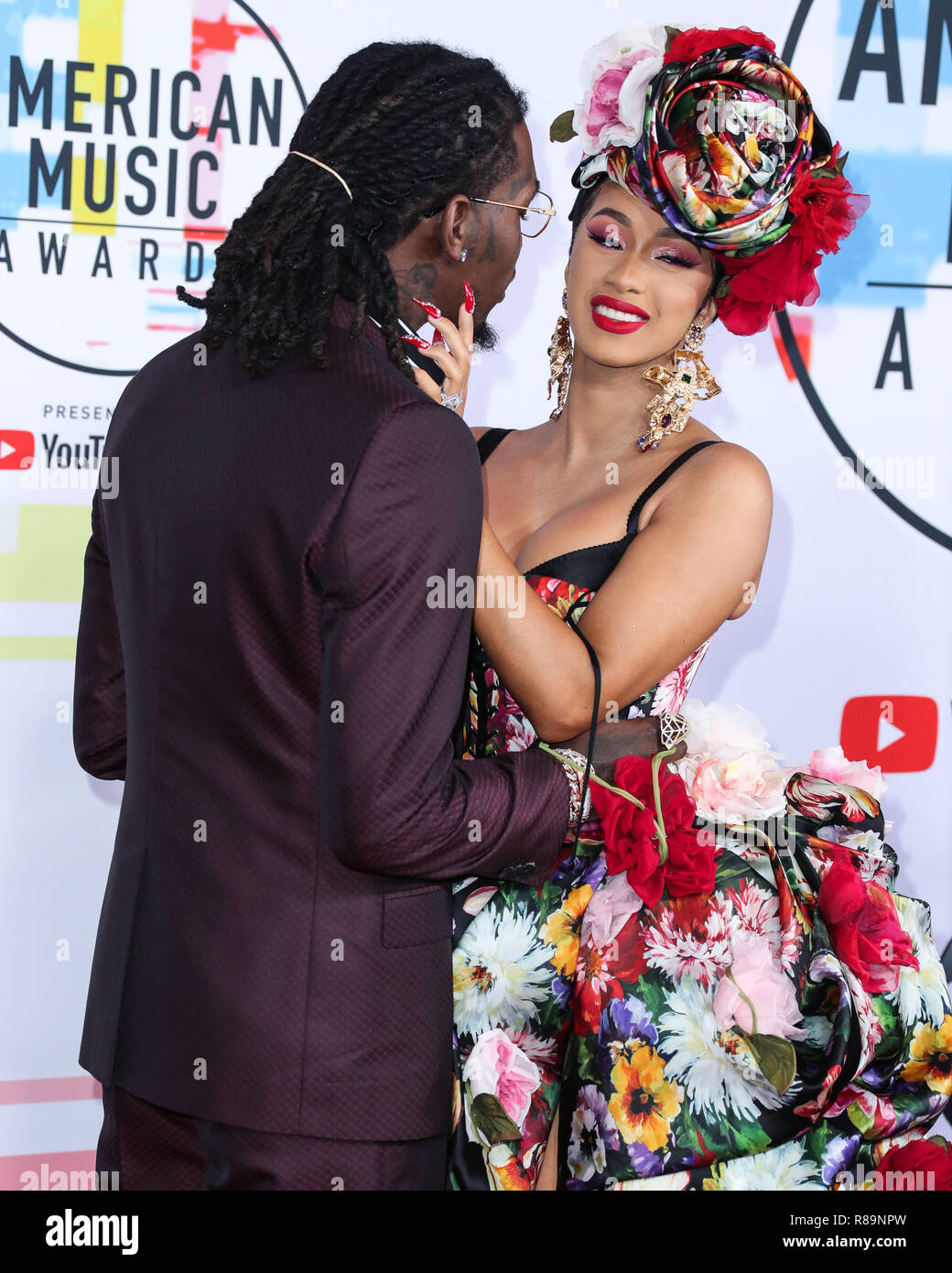 LOS ANGELES, CA, USA - OCTOBER 09: Offset, Kiari Kendrell Cephus, Cardi B, Belcalis Marlenis ...