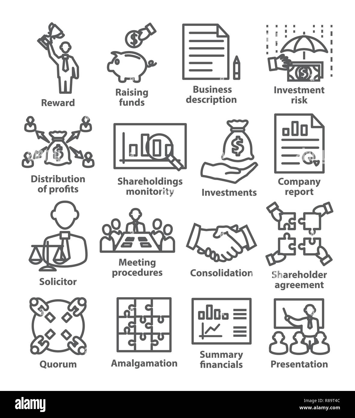 Management risk line icon Black and White Stock Photos & Images - Alamy