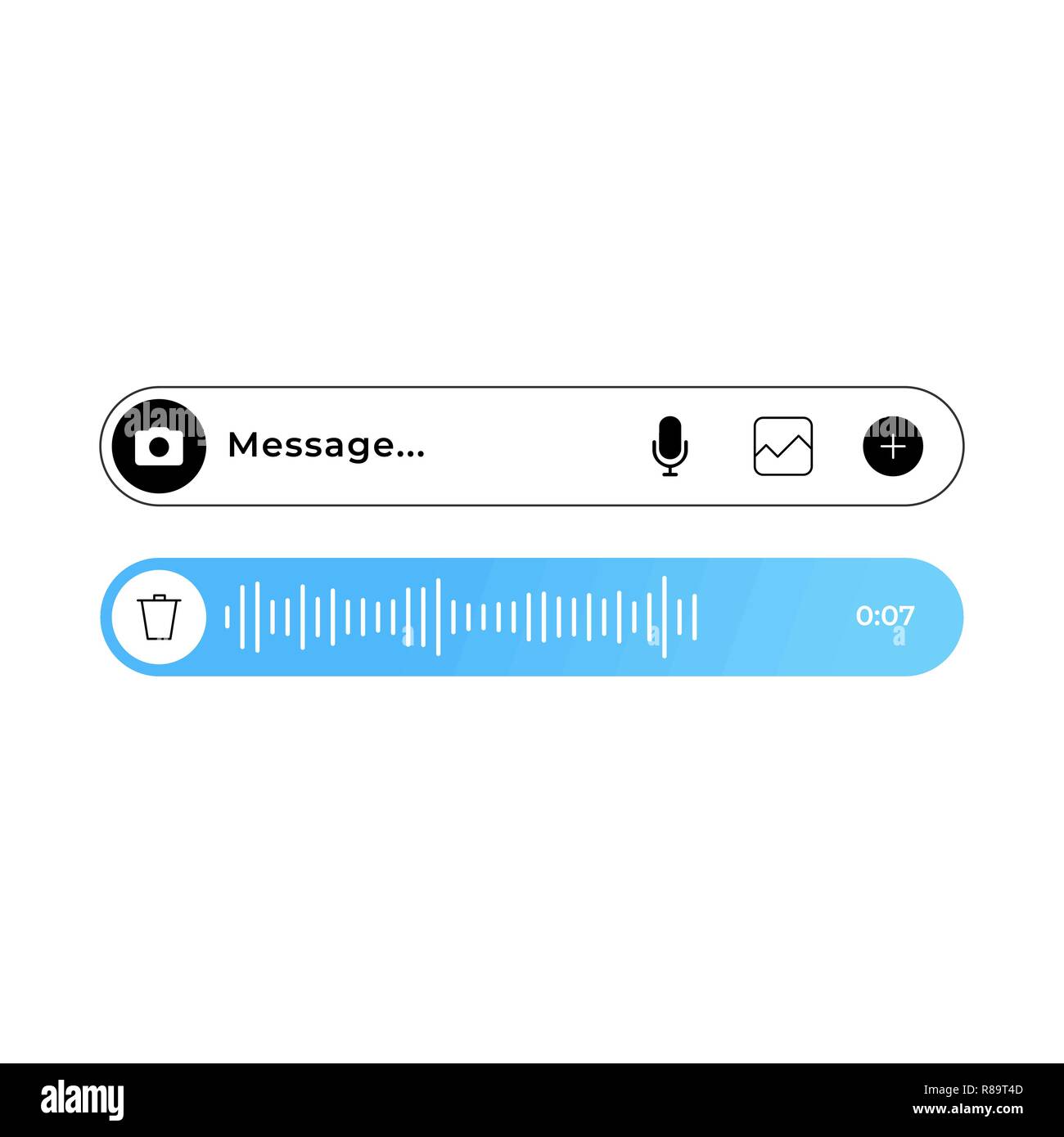 Text and audio messages for modern messenger apps Stock Vector Image ...