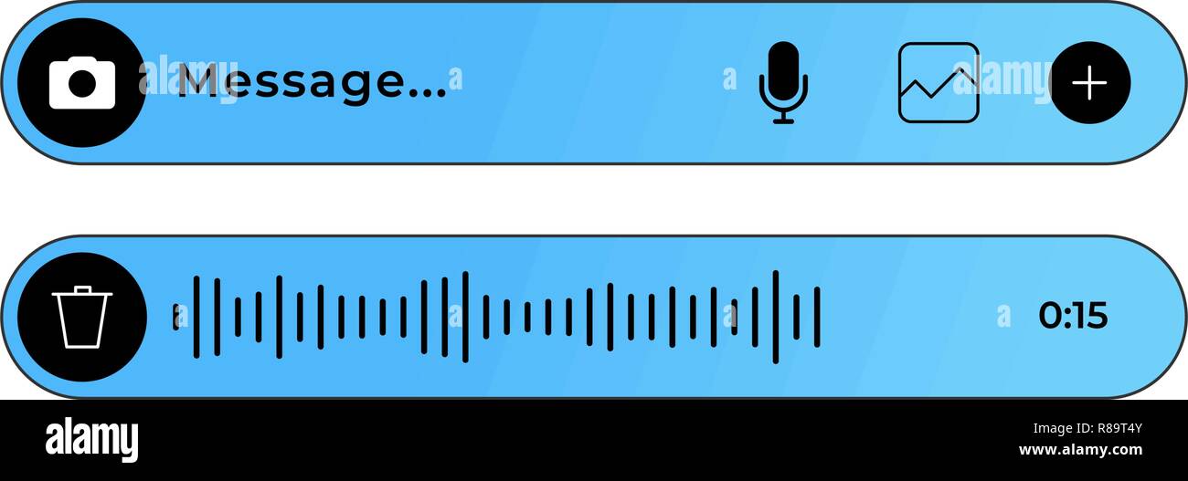 UI of audio and text message for modern messengers and chats Stock ...