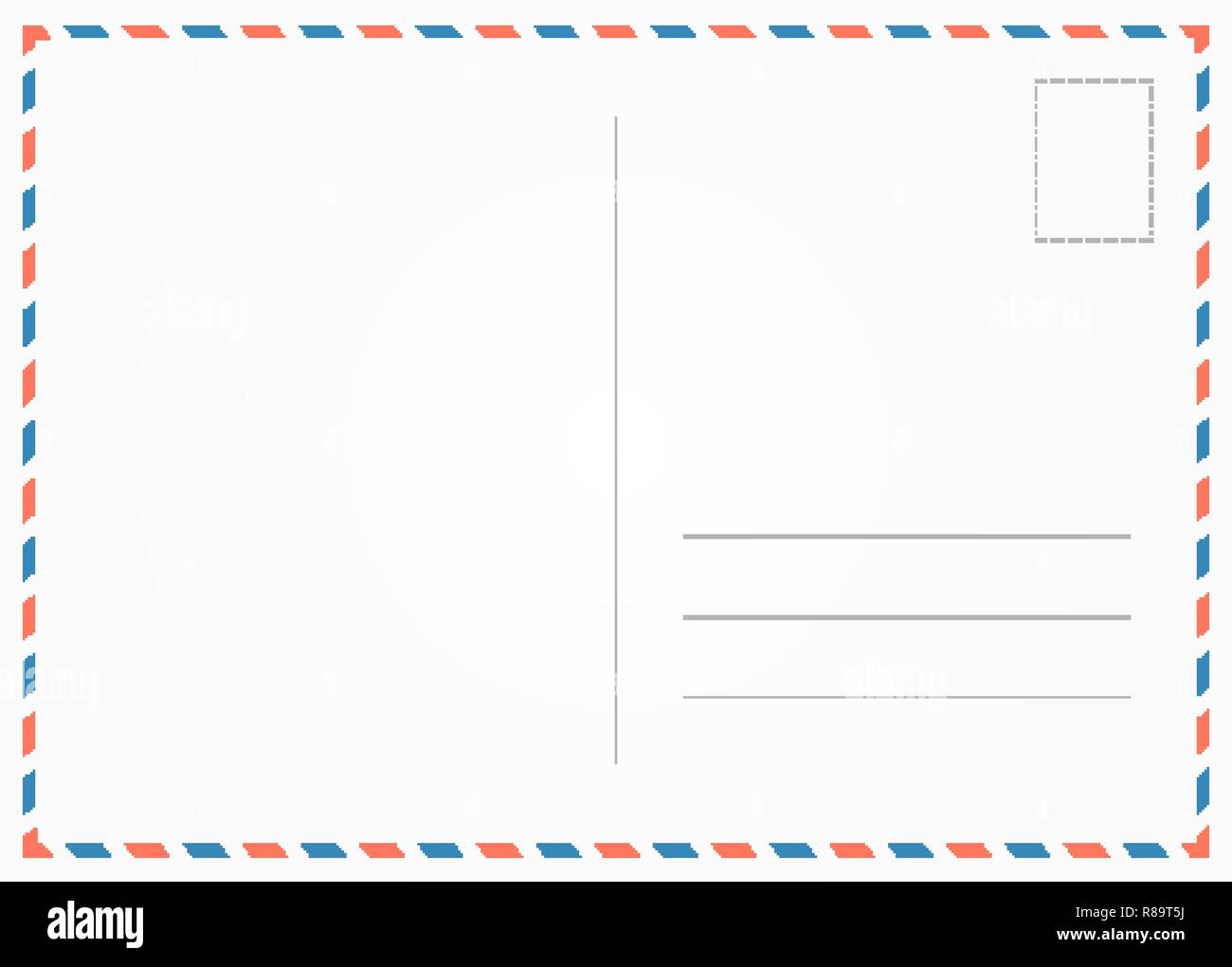 Retro old postcard illustration red and blue borderline Stock Vector ...