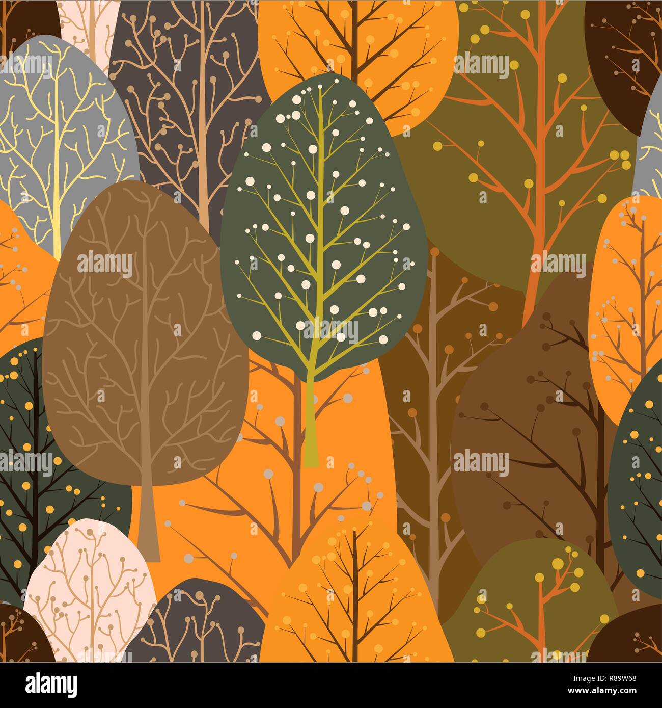 Seamless repeating abstract background of abstract trees Stock Vector ...