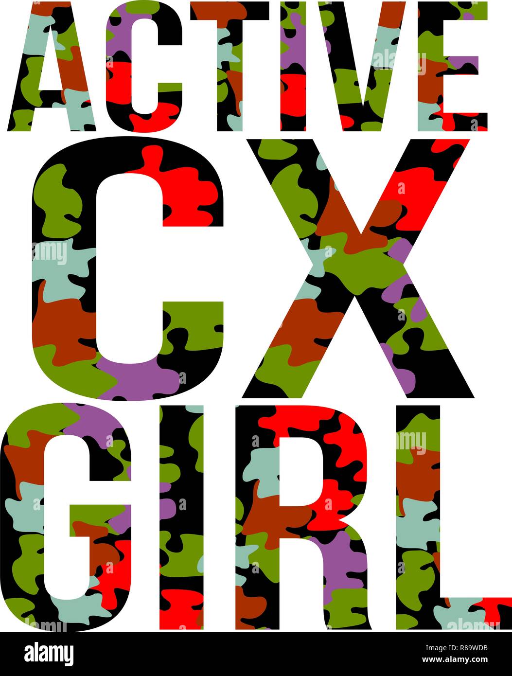 girl active with text illustration - Vector Stock Photo - Alamy