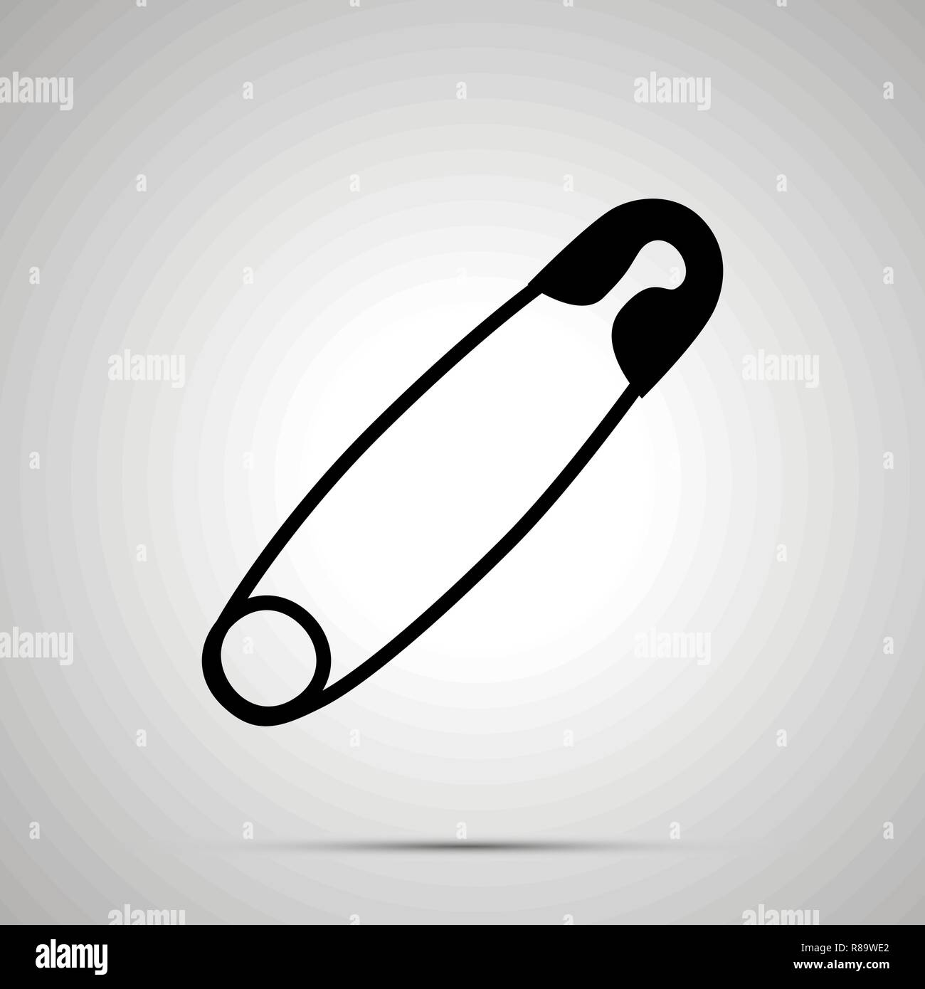 Vintage safety pin, simple black silhouette Stock Vector Image & Art ...