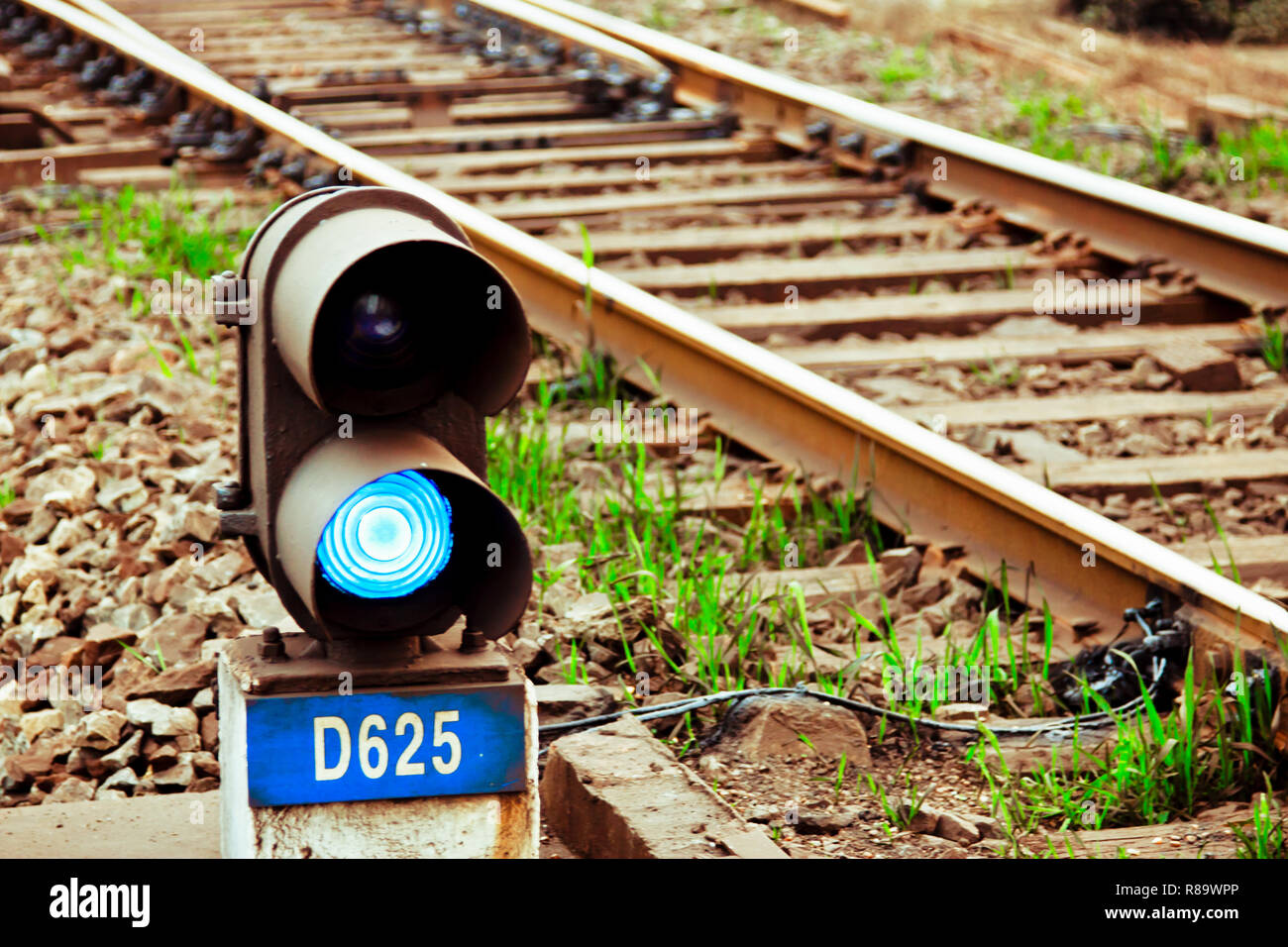 Traffic light in railroad Stock Photo - Alamy