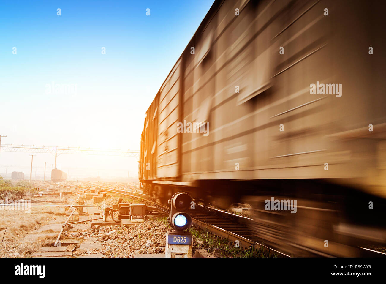 Freight train motion blur Stock Photo - Alamy
