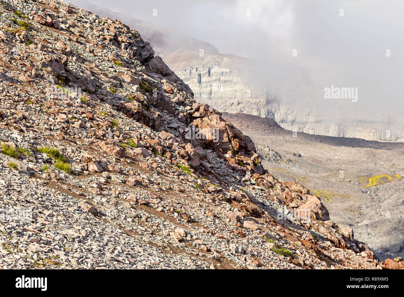 shards of rock and stone along volcanic mountain sides Stock Photo - Alamy
