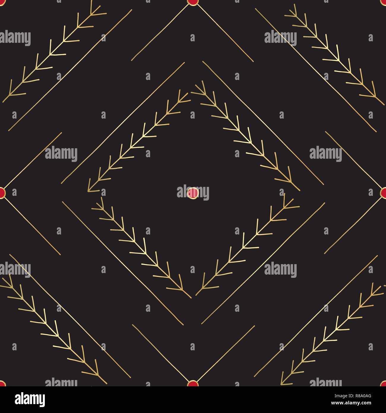 Hand drawn abstract seamless pattern. Geometrical minimalistic ...