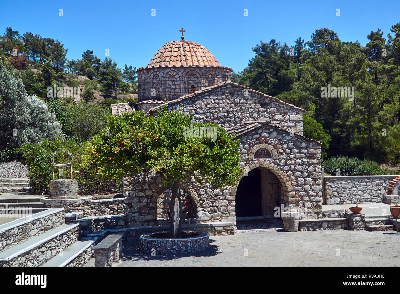 Moni Thari - Orthodox monastery in Byzantine style on the island of ...