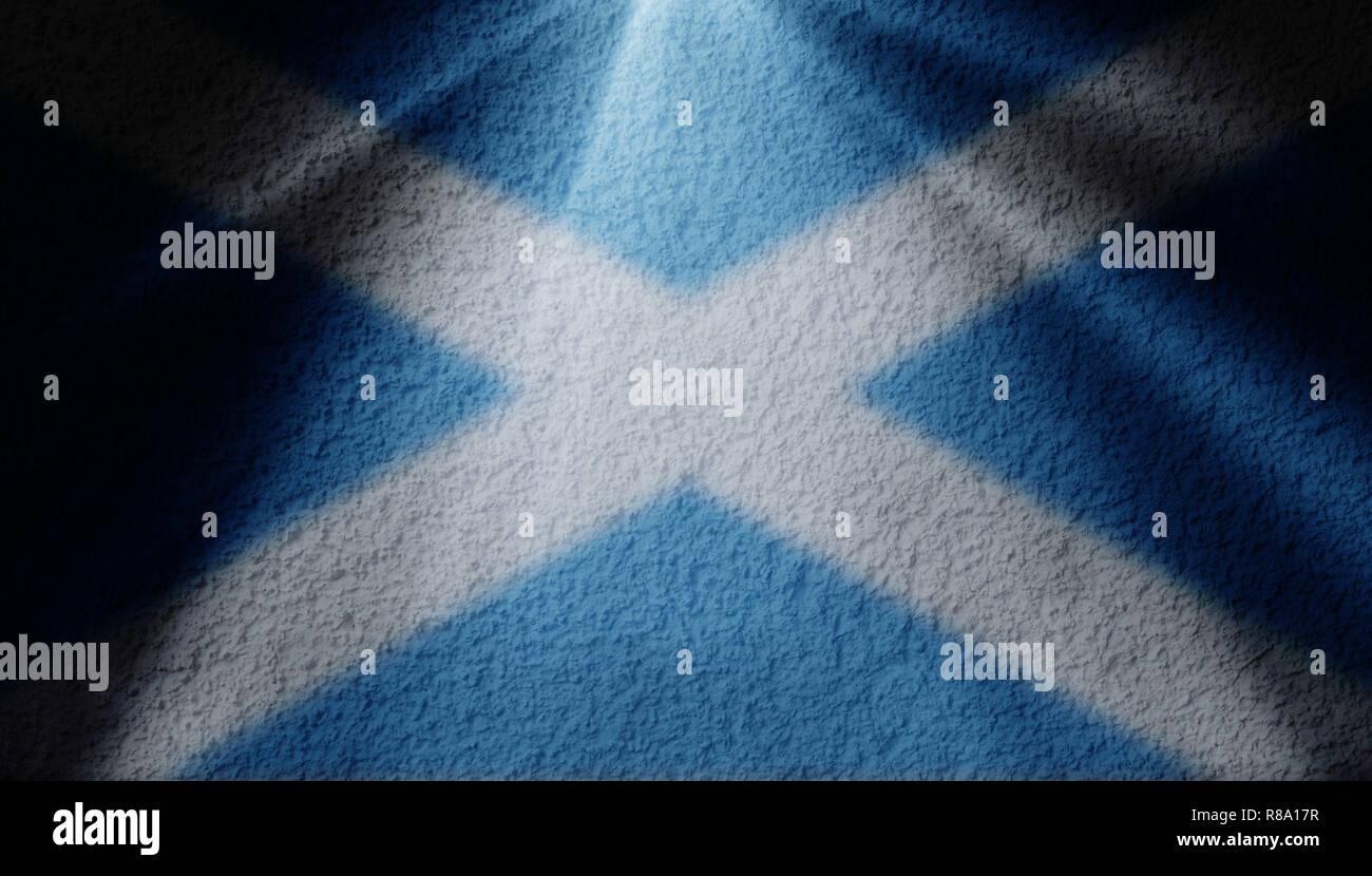 spot light with scottish flag on a wall Stock Photo - Alamy