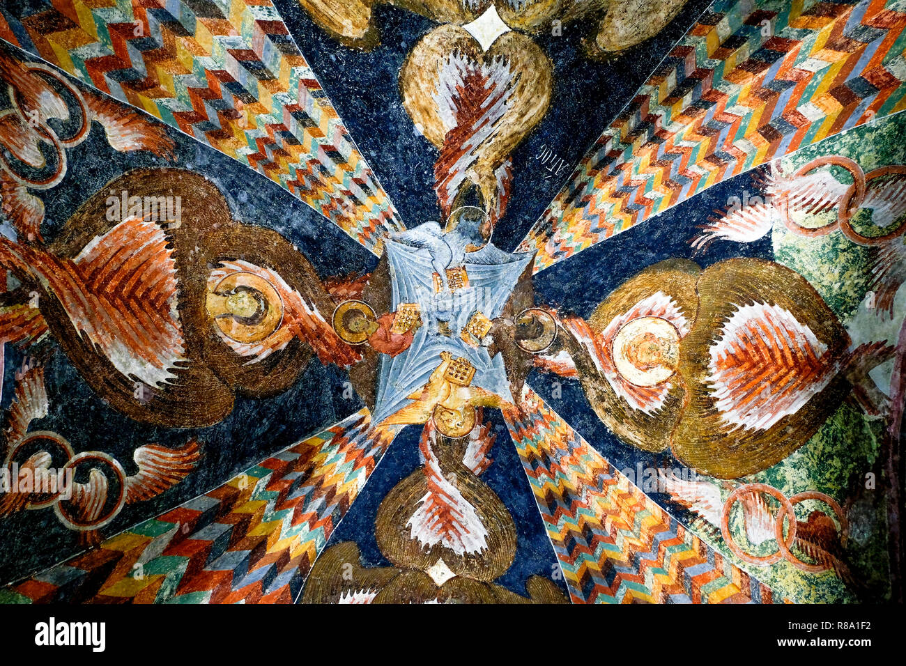 Hand painted ceiling inside a church Stock Photo - Alamy