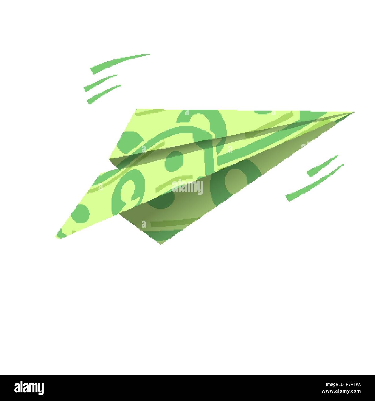 Paper Airplane Of Dollars Vector, Flying Money. Illustration Stock ...